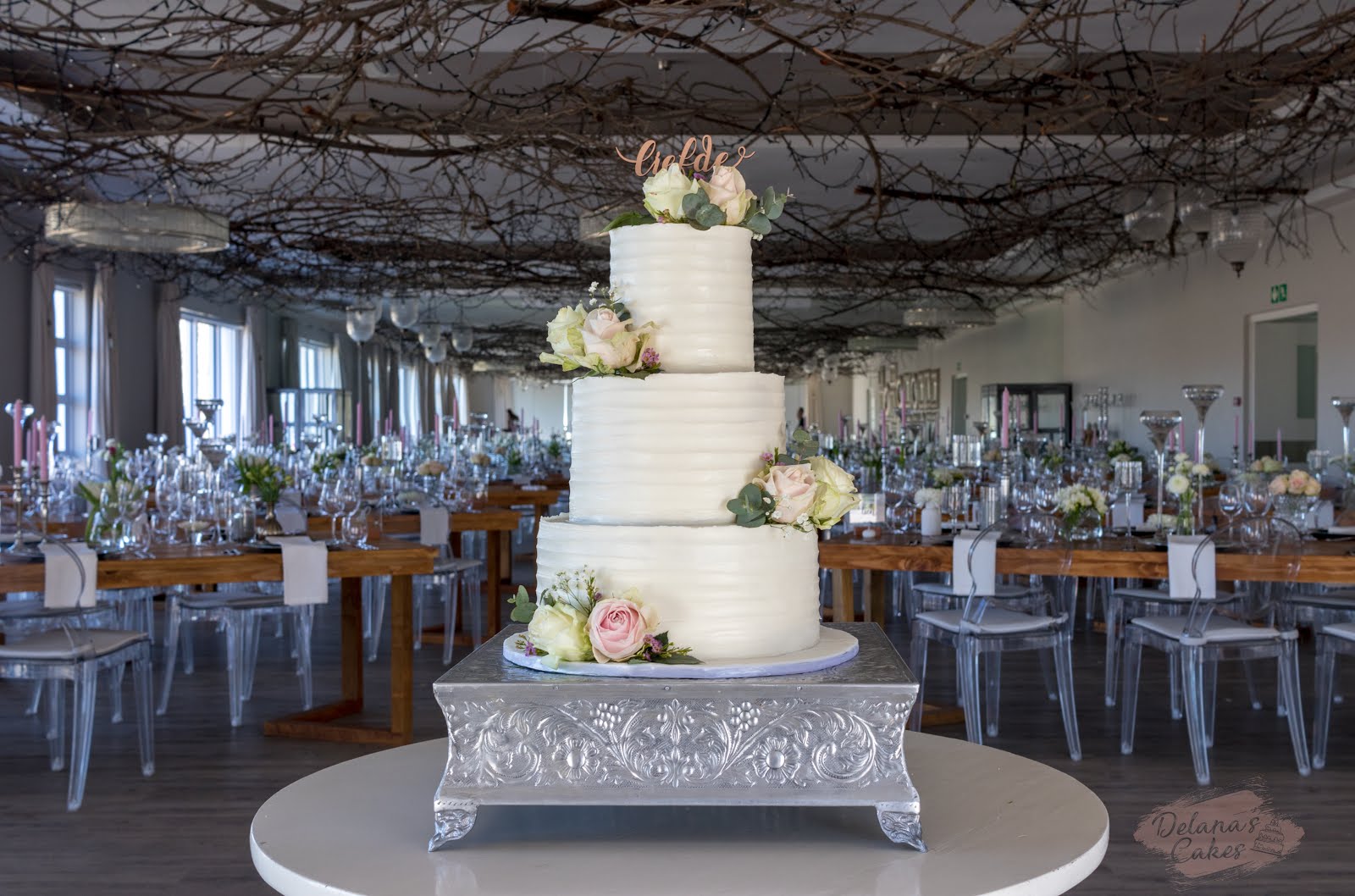 Delana's Cakes: 3 Tier Textured Iced Wedding cake - Bona Dea Estate ...