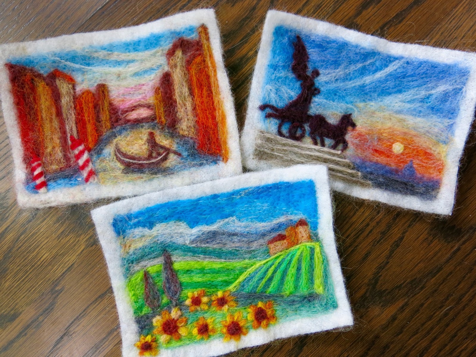 Cassie Stephens: DIY: Needle Felted Postcards