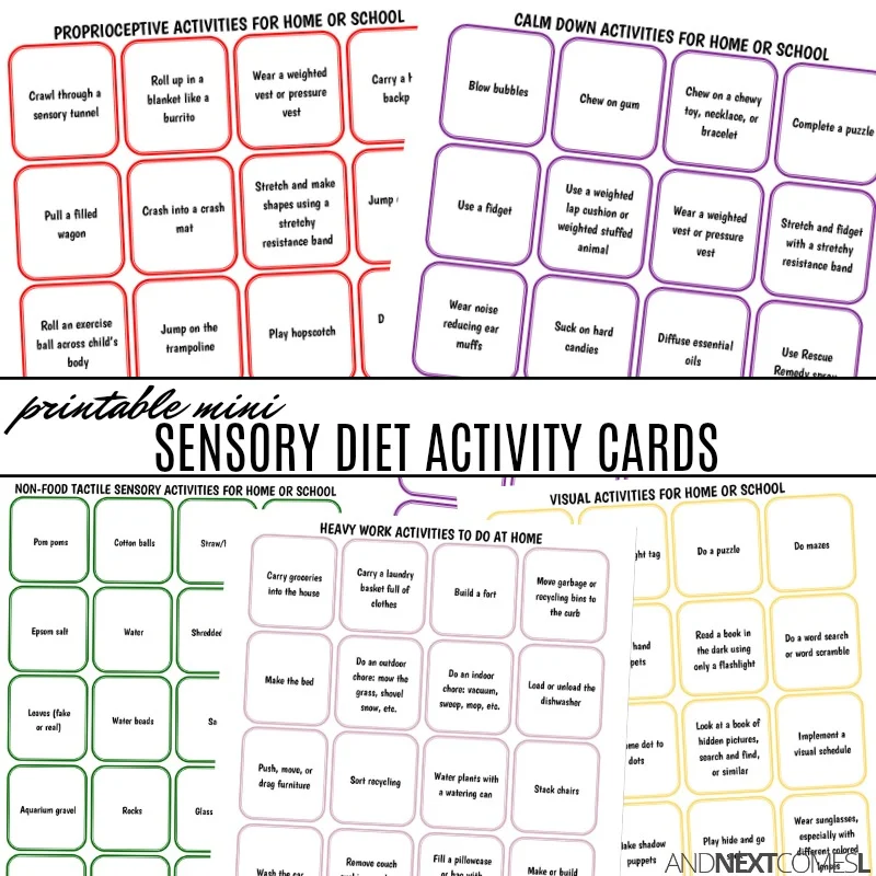 Printable Mini Sensory Diet Activity Cards | And Next Comes L ...