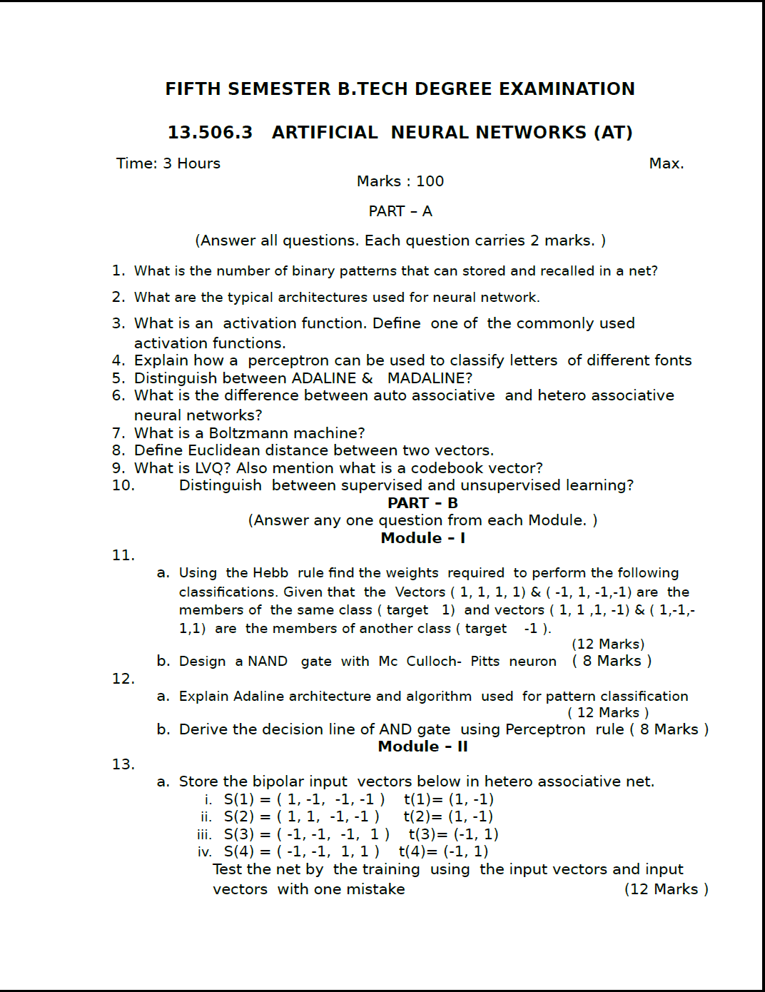 Kerala University B.Tech Artificial Neural Networks ( AT ) 2016 ...