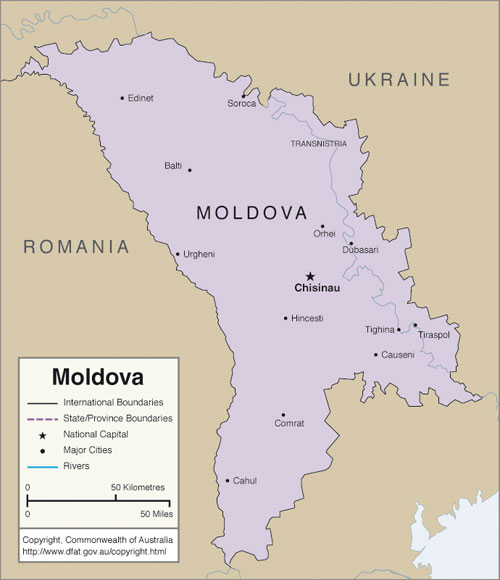 Moldova - Peta geografis Moldova - Geografia Total™
