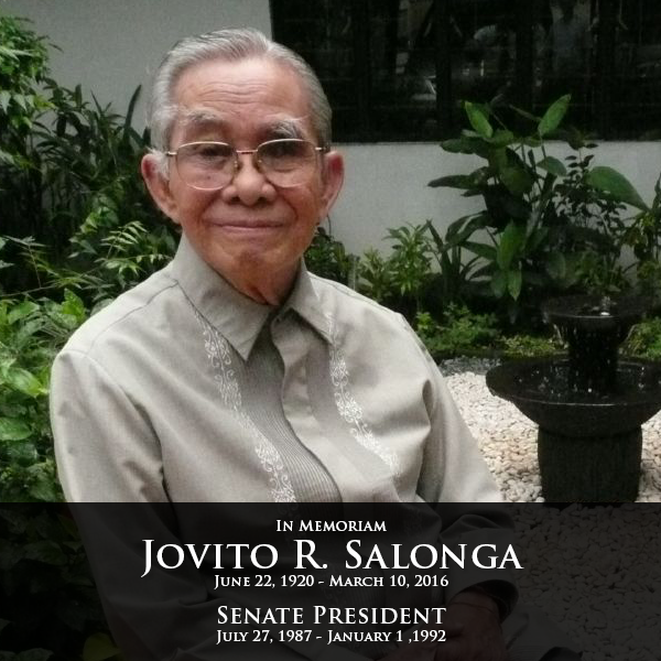 Government and Taxes: Rule of law 26, RIP Sen. Jovito Salonga