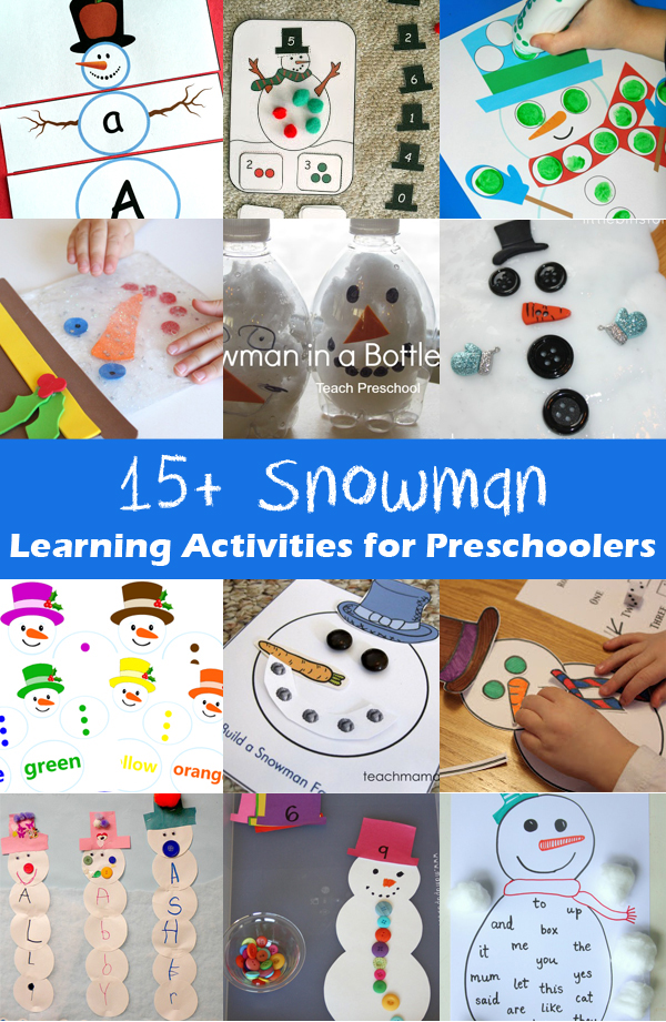 15+ Snowman Learning Activities for Preschoolers | Totschooling ...