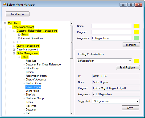 Epicor Development: Epicor Customizations and Menu Management