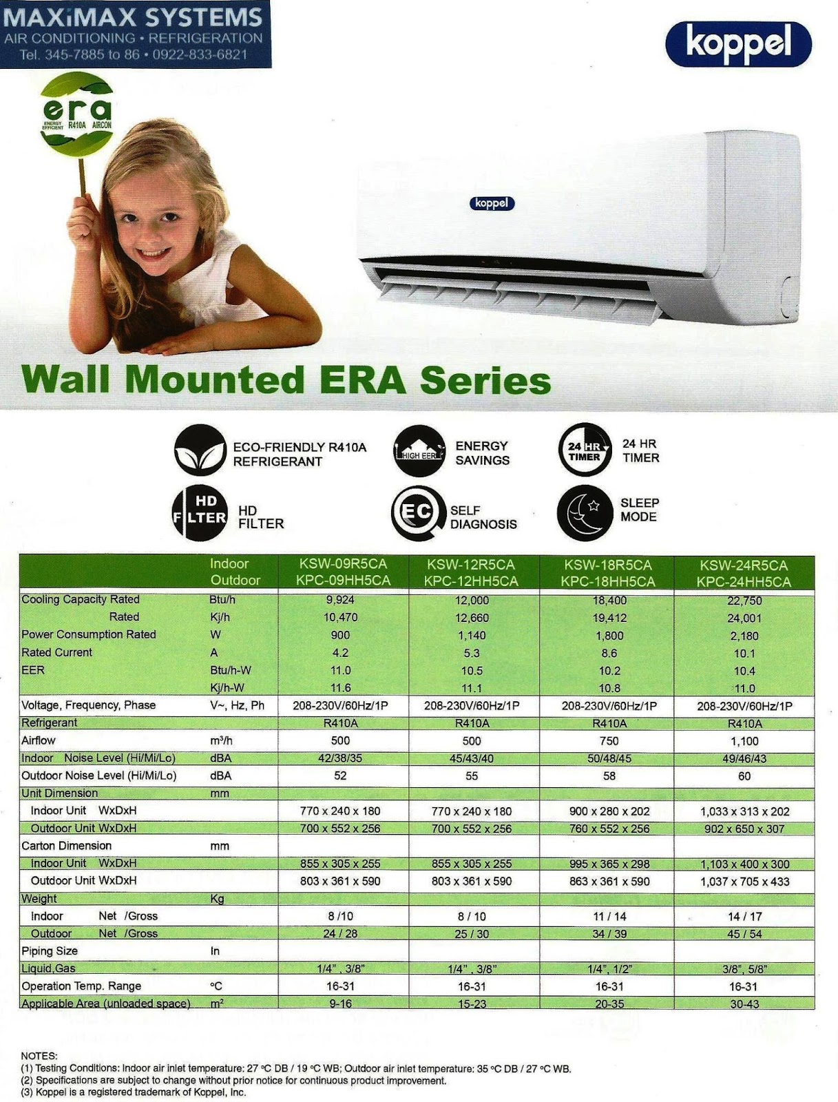 MaximaxSystems.com: KOPPEL SPLIT WALL AIRCON - BASIC