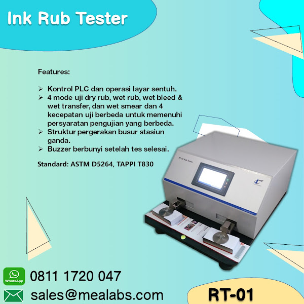 RT-01 Ink Rub Tester | Mealabs Kemasan Indonesia