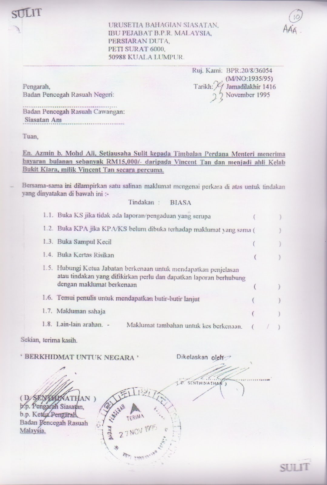 MALAY DELIMA: HOT BEB..!!! 21 Dokumen Sulit Termasuk Laporan Polis ...