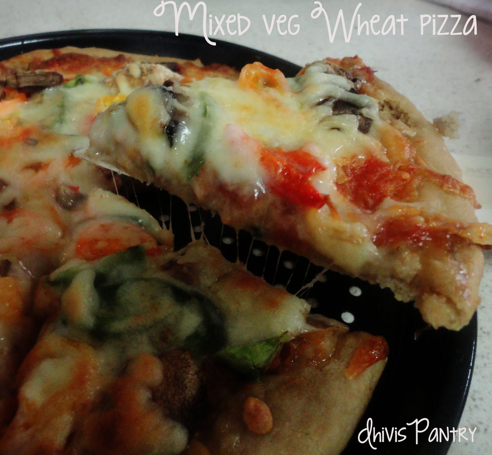 Come To Dhivi's Pantry: Mixed Vegetable Wheat Base Pizza | Mix Veg Pizza