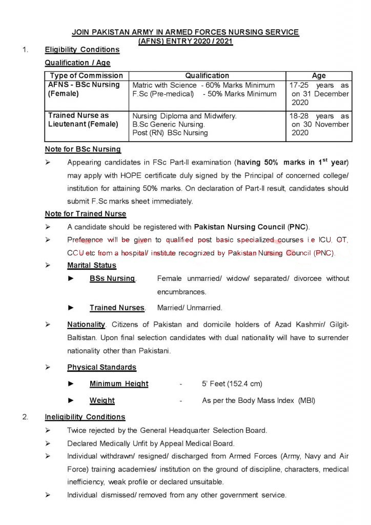 Join Pak Army As Afns 2020 Afns 2020 Online Registration News Updates