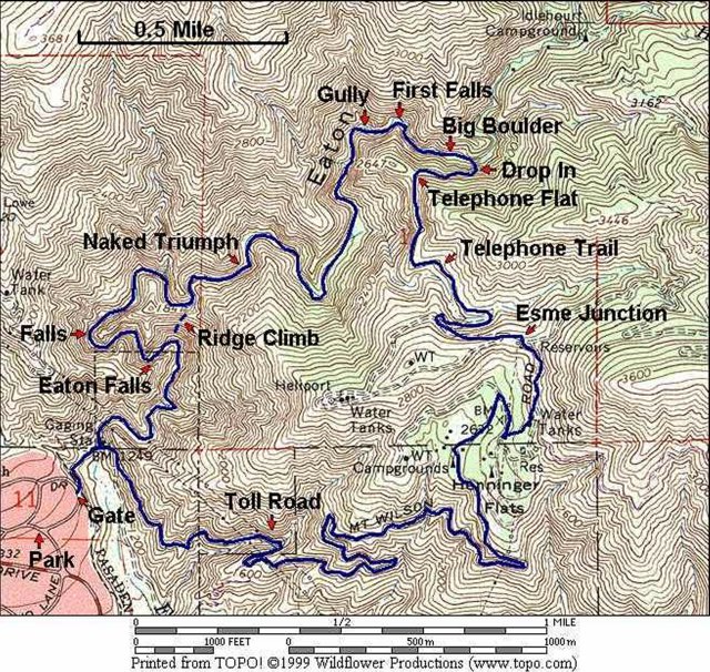 Eaton Canyon California Map