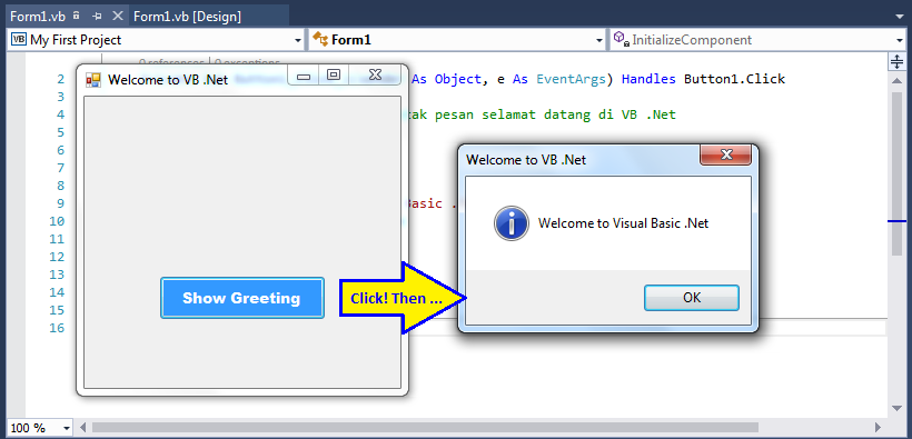 My First Windows Application Project Using Visual Basic .Net | Robotics ...