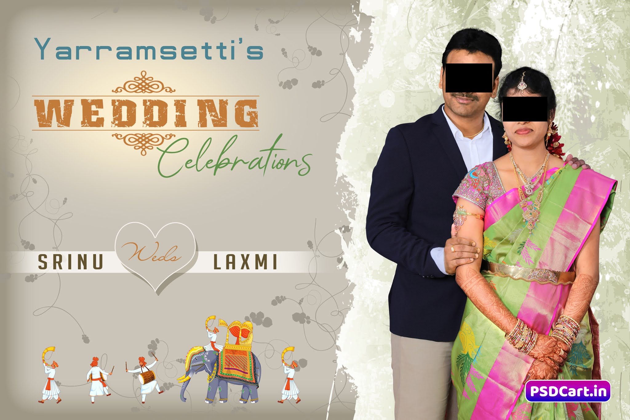 Wedding reception Banner PSD Download