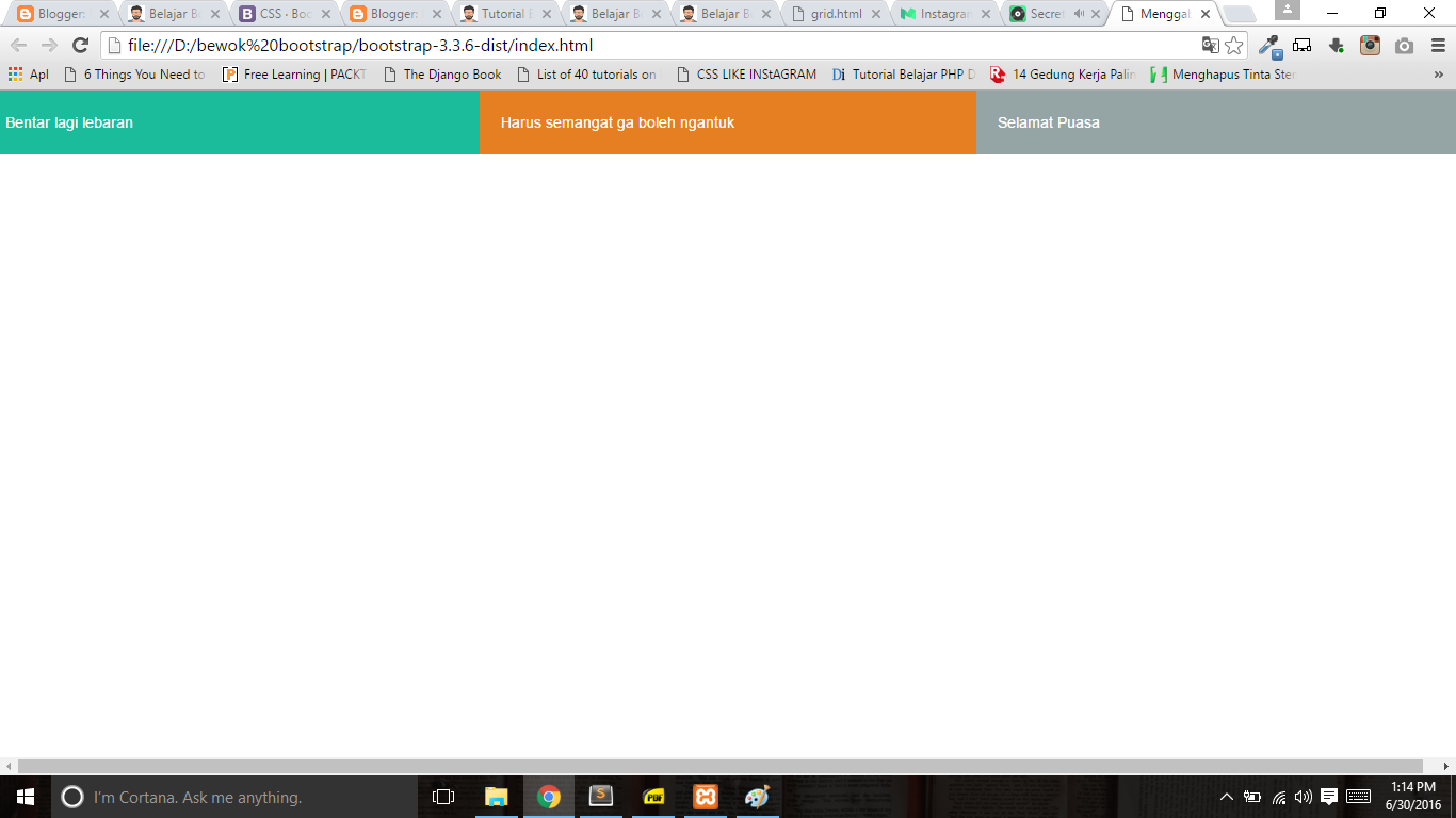 Belajar Bootstrap Part 3 Grid Layout 3 Meggabungkan Tampilan Dekstop ...