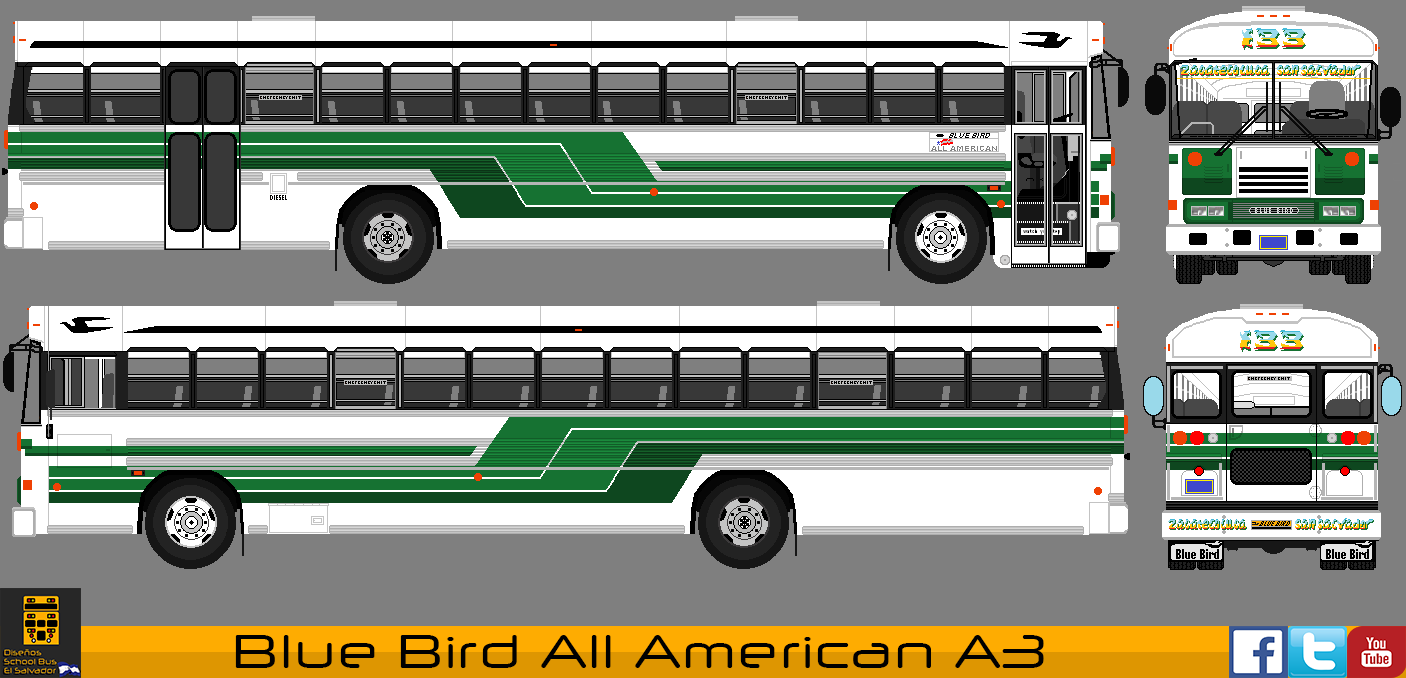 Blue Bird All American FE A3 ~ Diseños School Bus El Salvador