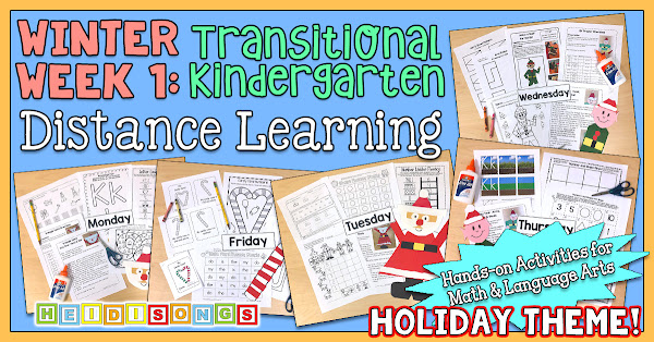 A Holiday Bundle - THREE WEEKS of TK Distance Learning Packets!