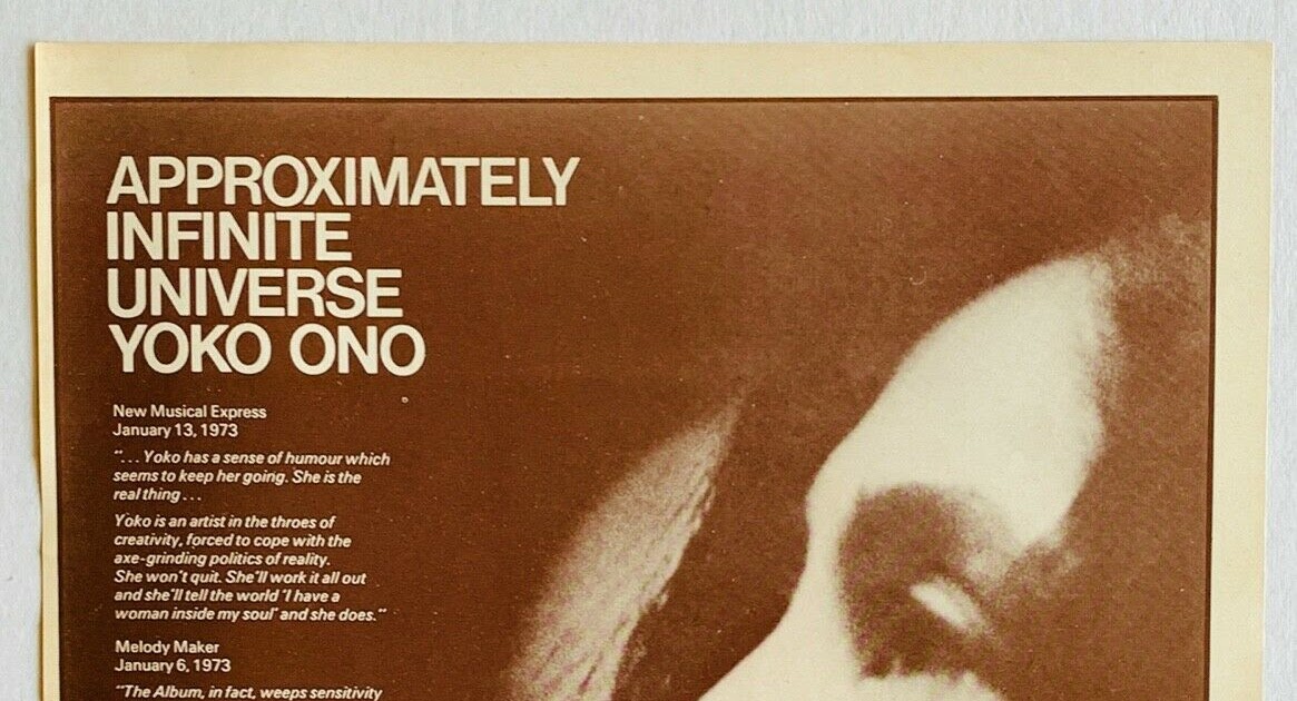 Vintage Yoko Ono ad for "Approximately Infinite Universe" LP