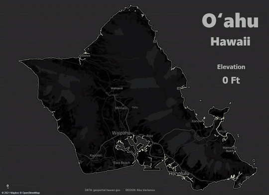 Maps Mania: The Elevation of Hawaii