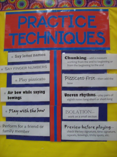 Teaching Elementary Orchestra : Practice Tips Bulletin Board