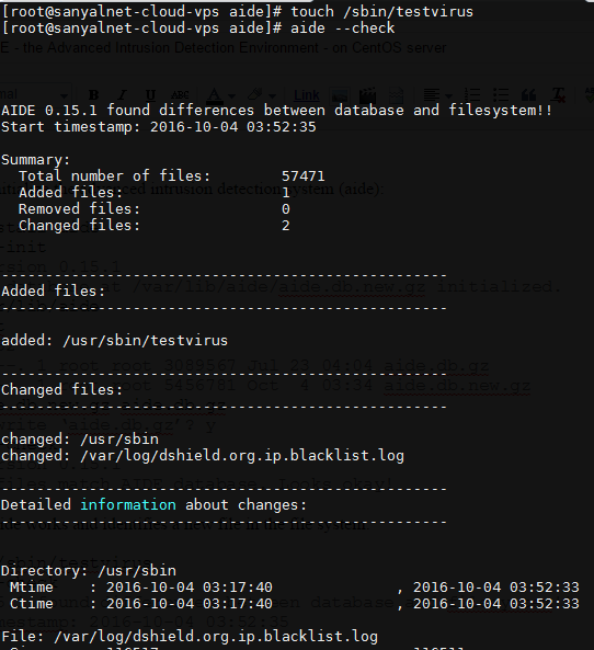 Install AIDE - the Advanced Intrusion Detection Environment - on CentOS ...