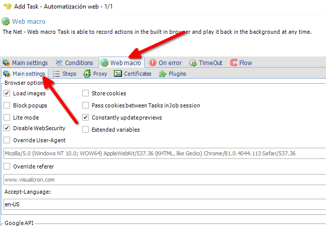 VisualCron: Web Macro | SYSADMIT
