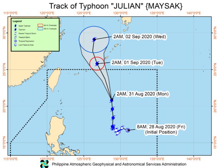 'Bagyong Julian' PAGASA weather update August 31, 2020