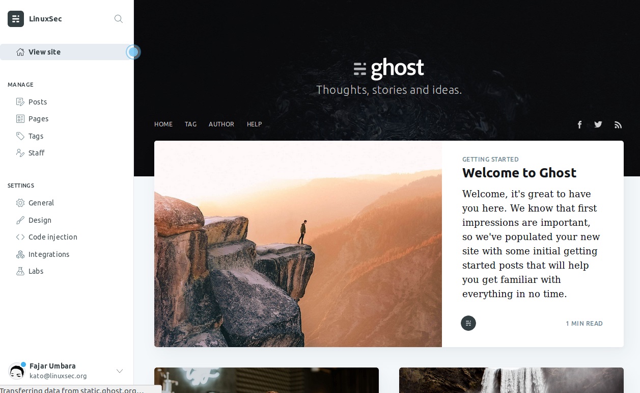 Install Ghost Cms Di Ubuntu 1804 Linuxsec