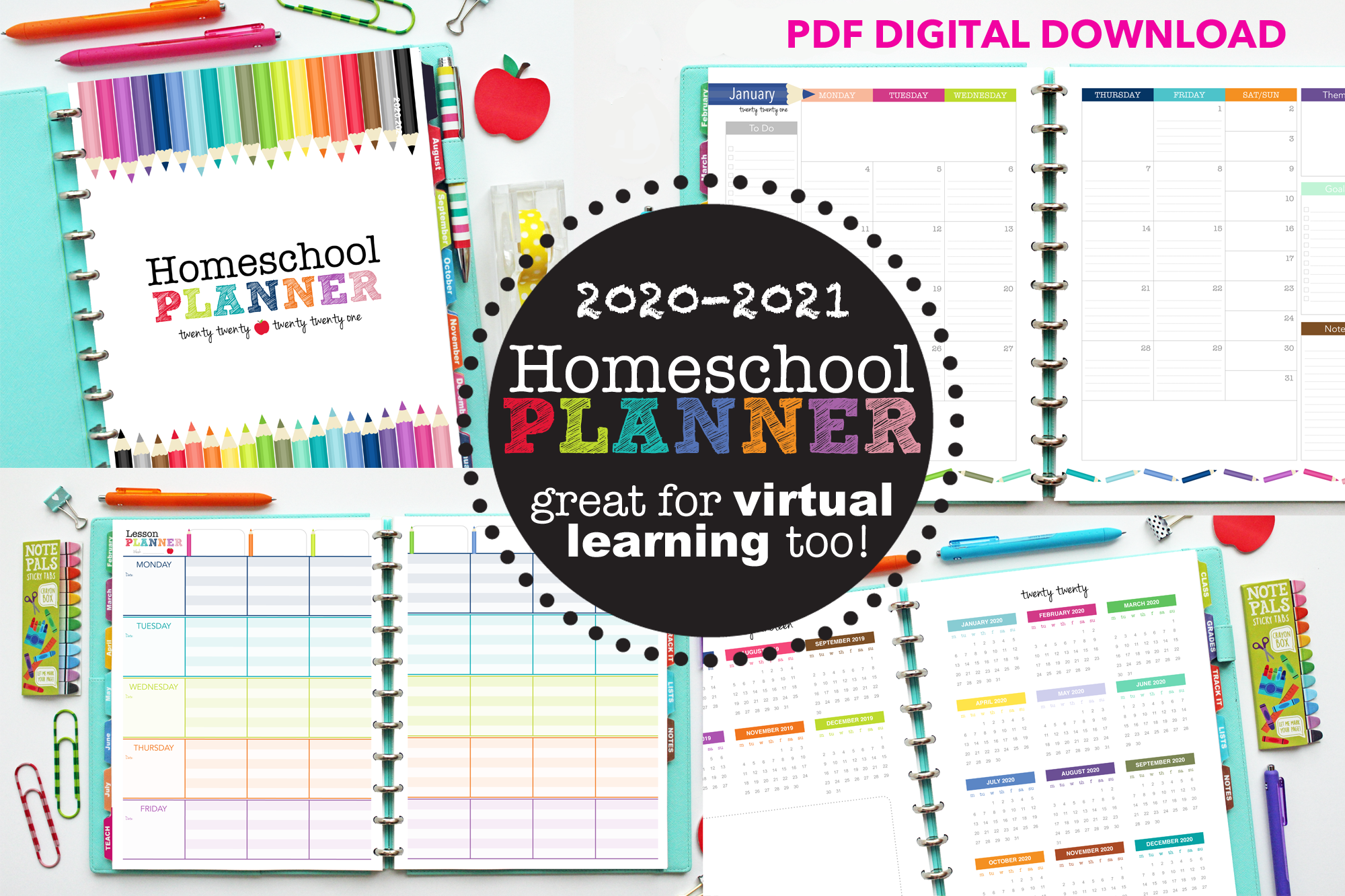 Clean Life and Home: The Homeschool Planner - PDF Digital Download in 3 ...