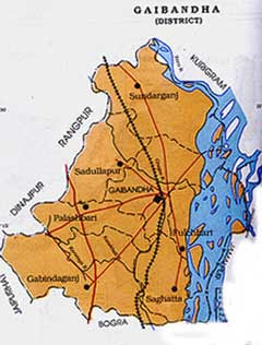 Gaibandha: Map of Gaibandha District