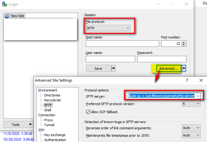 Technology: Connect as root using WINSCP