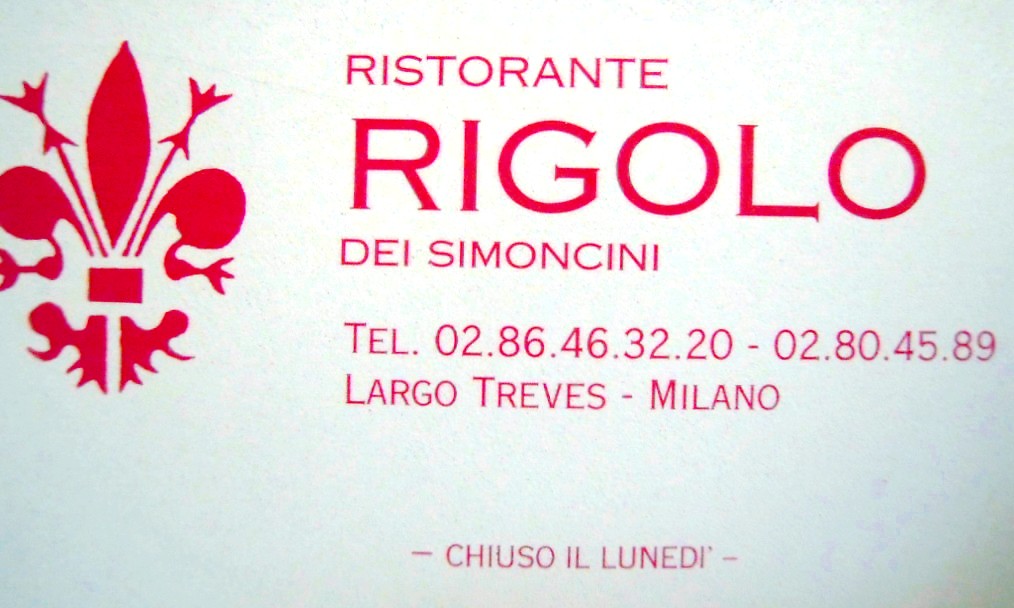 Good food, fine wine !: 76-Ristorante RIGOLO - Milano