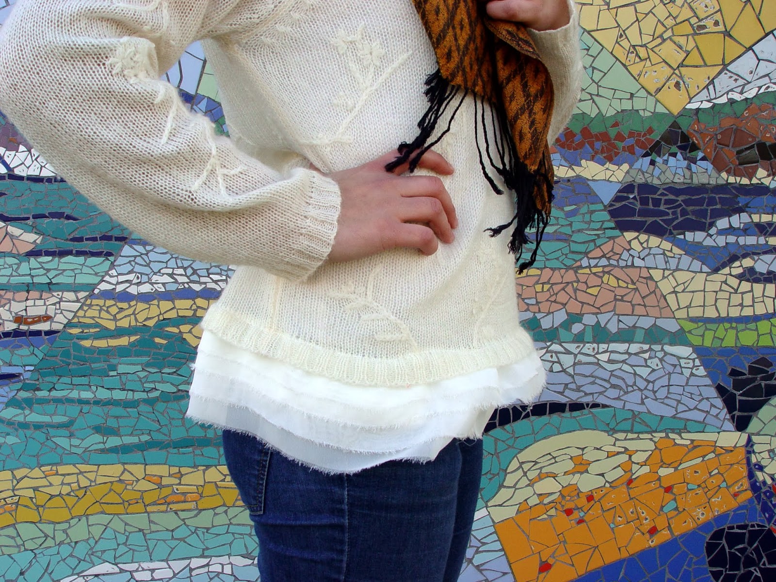 So Creative!: White Sweater Refashion. Add length to a sweater or shirt