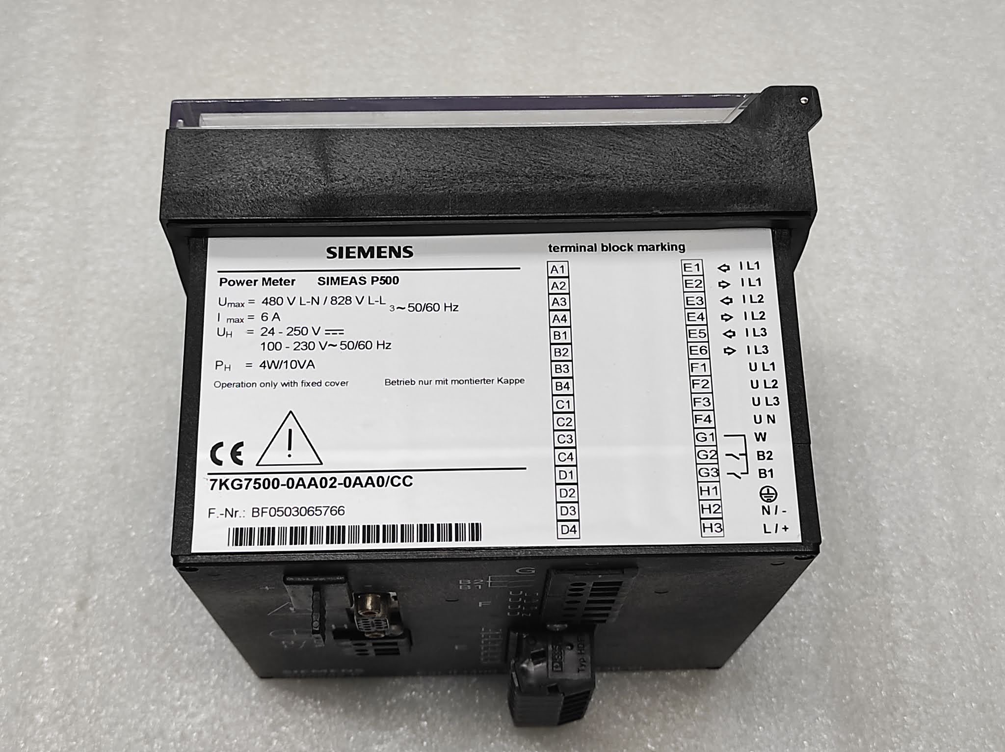 SIEMENS SIMEAS P500 POWER METER 7KG7500-0AA02-0AA0/CC