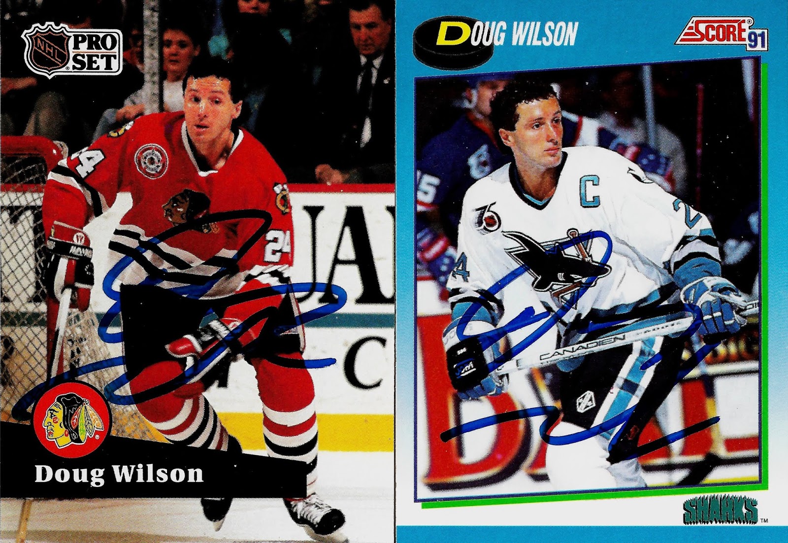 Hell's Valuable Collectibles: Doug Wilson: Two Autographed Cards