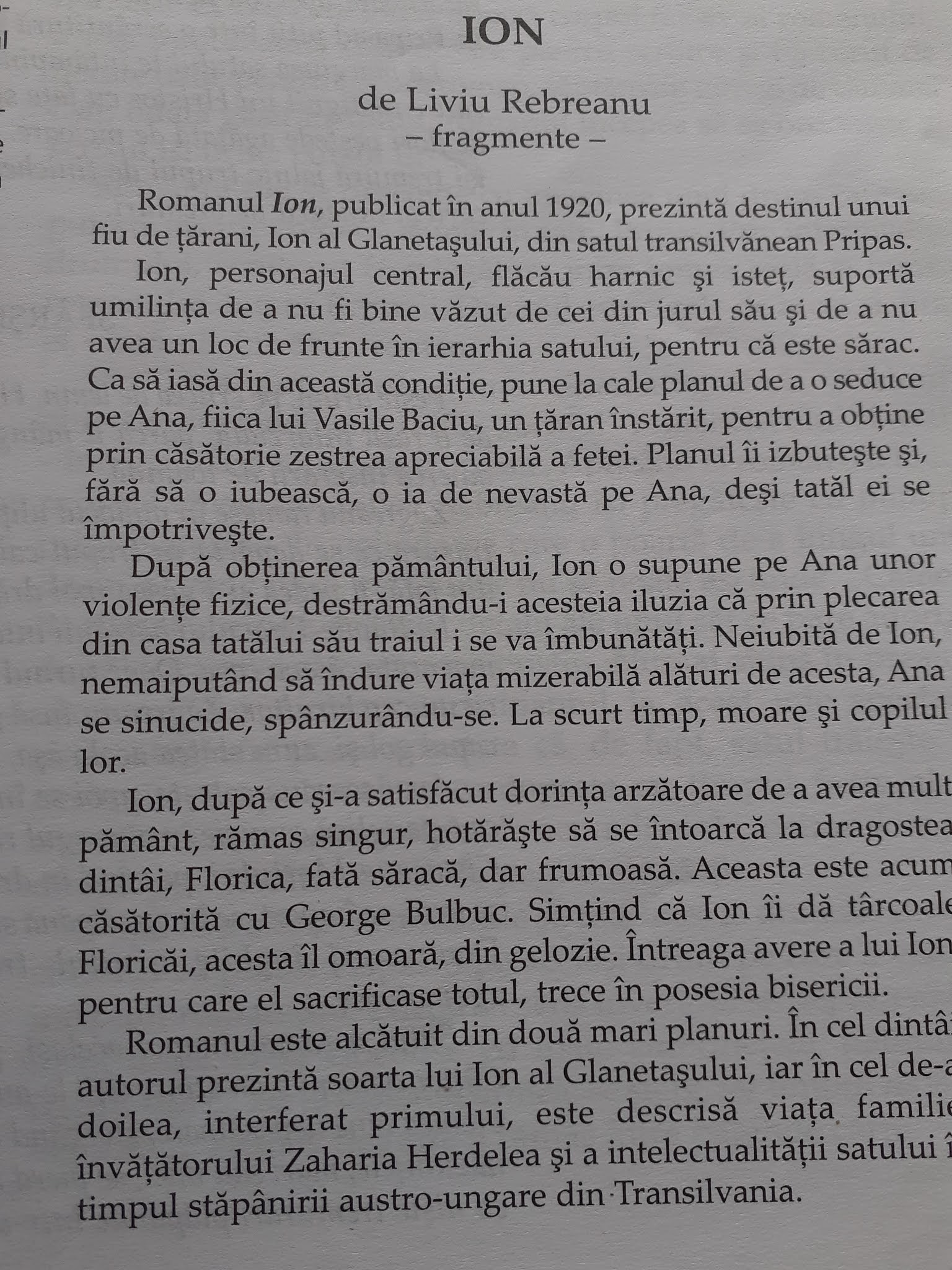 PROFDRONLINE: CLASA A XI-a Romanul 'Ion" de Liviu Rebreanu