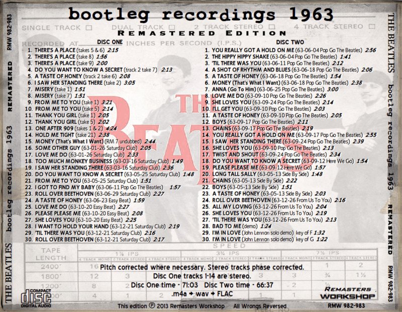jfn Beatles Music & Memories: The Beatles Bootleg Recordings 1963