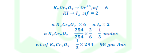 Welcome to Chem Zipper.com......: Calculate the weight of K2Cr2O7 which ...