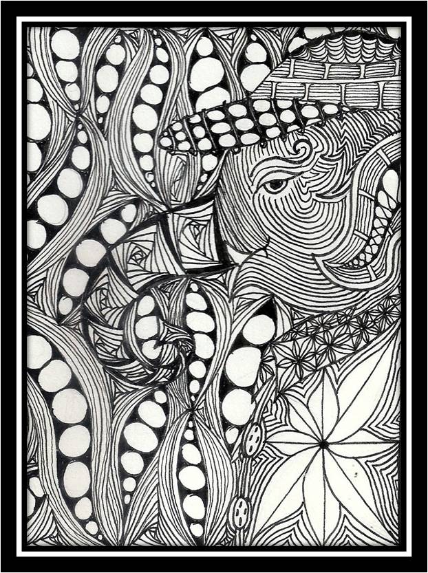 Journey Through Zentangle Art: Ganesh - Zentangle Form