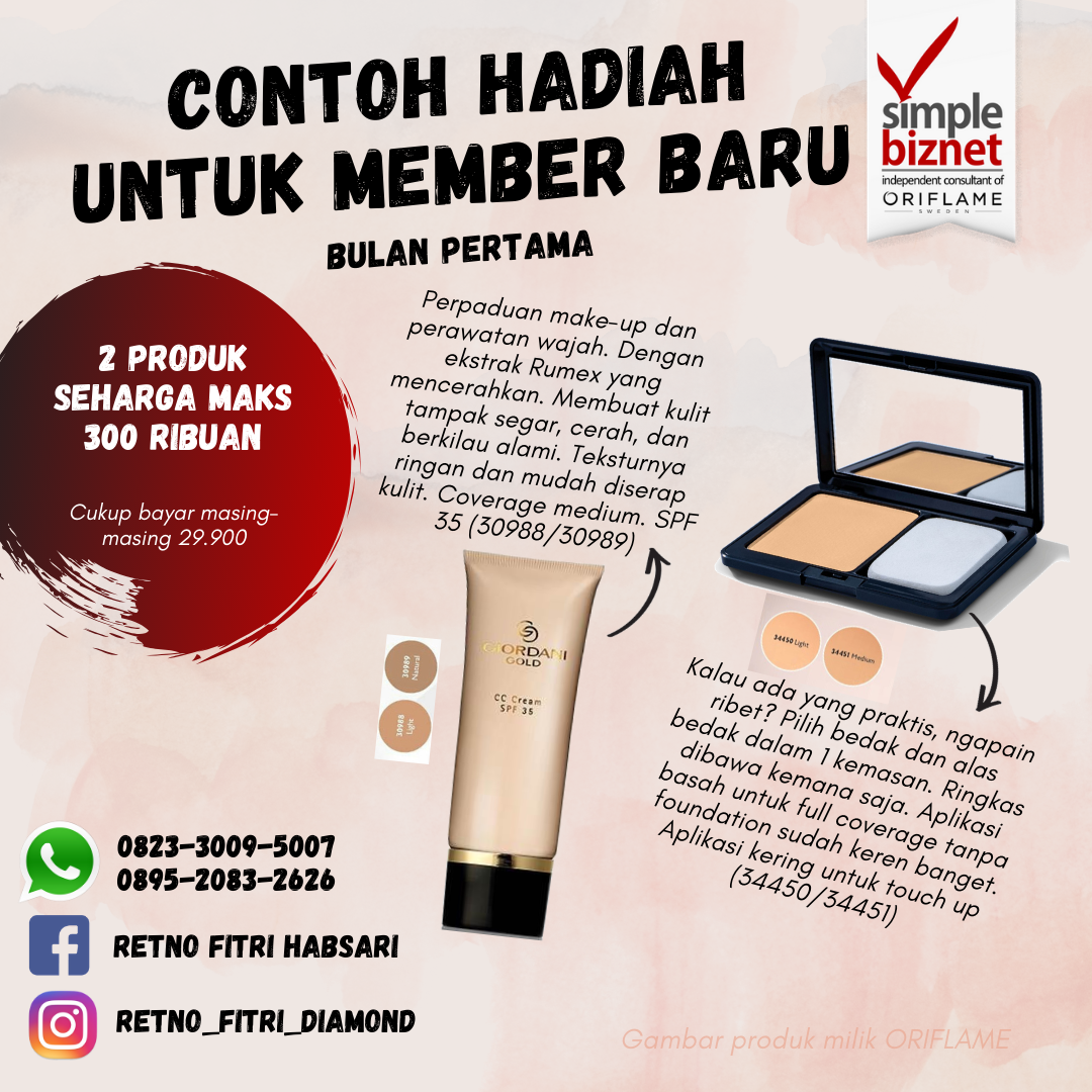 Hadiah Member Baru Oriflame Bulan Ini