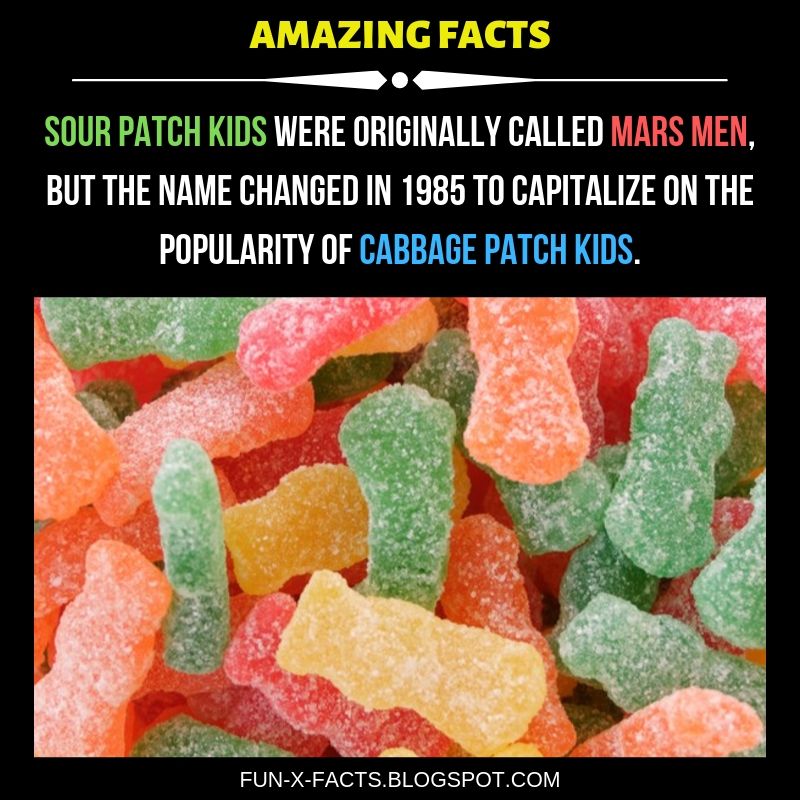 Sour Patch Kids were originally called Mars Men. | Amazing WTF Facts