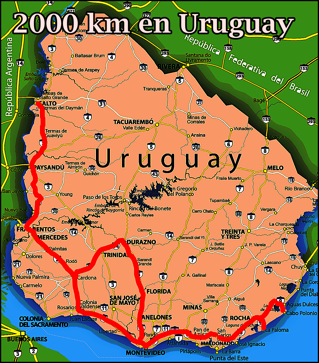 DAMAS LAMA LAS PIEDRAS: 2132 KM EN URUGUAY MOTO TURISMO