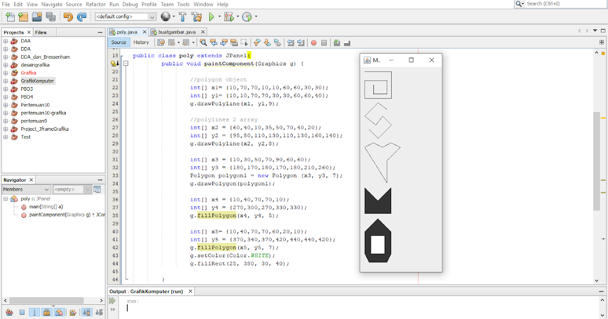 Grafika Komputer: Cara membuat Poligon Dan PolyLine Pada bahasa ...