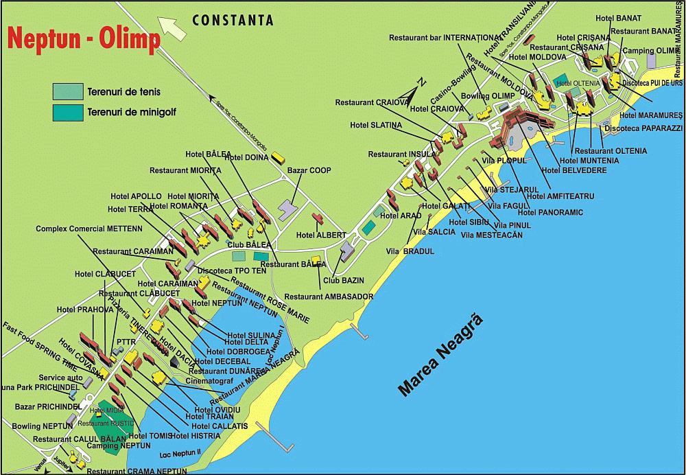 Romania Live: Harta turistica Neptun Olimp