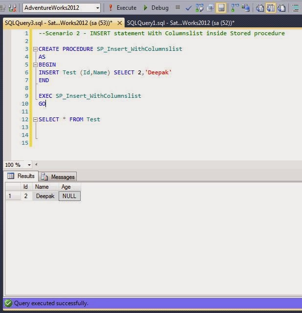 All about SQLServer: T-SQL - INSERT Statement with Columnslist inside ...