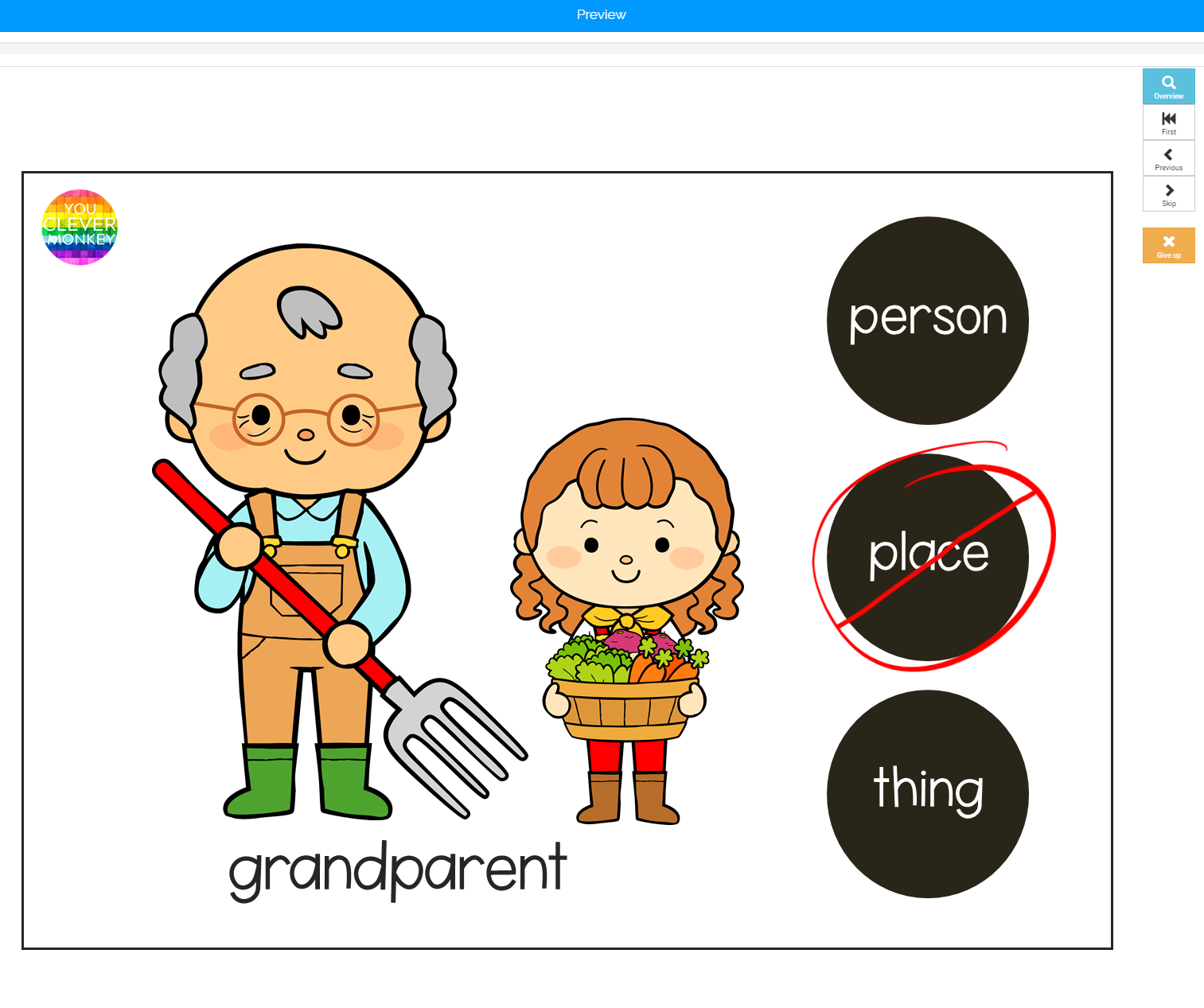 PARTS OF SPEECH - TEACHING NOUNS USING BOOM CARDS | you clever monkey