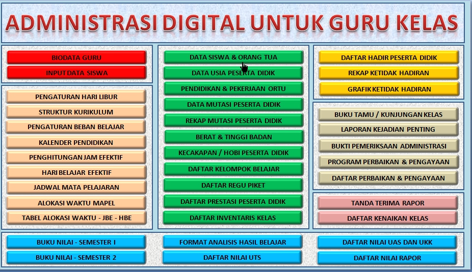 Administrasi Digital untuk Guru Kelas - Puluhan Format Administrasi ...