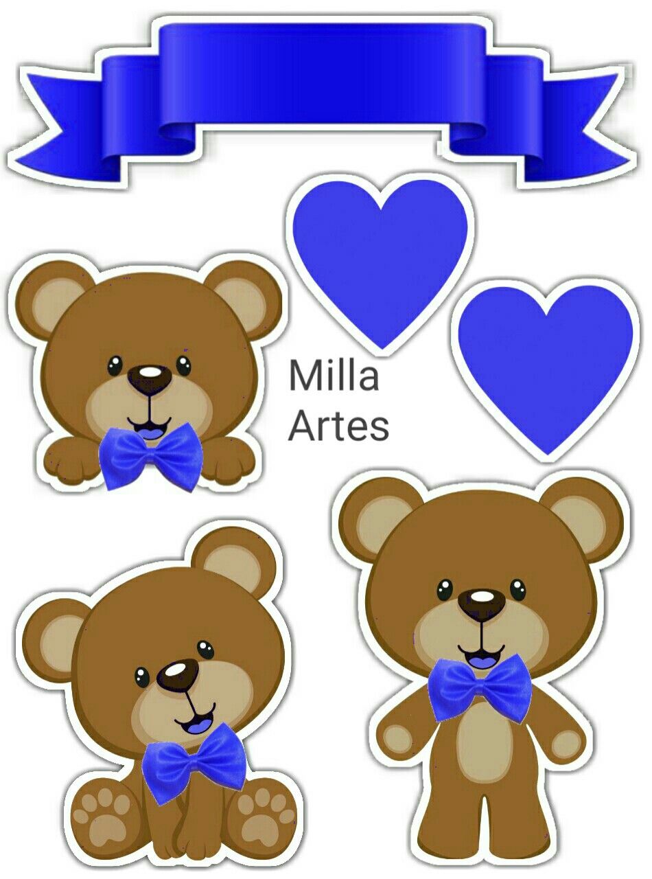 Osito con Corbatín en Azul: Toppers para Tartas, Bizcochos o Pasteles ...