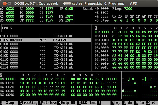 Tech Support 8086 Assembly Debugging With Afd Advance Full Screen Debug Part 2 Advance 6078