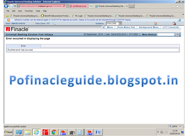 Solution for the RD claim closure Runtime error in DOP Finacle ...