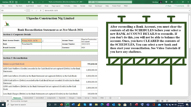 Automated Bank Reconciliation Excel Template (Help Video)