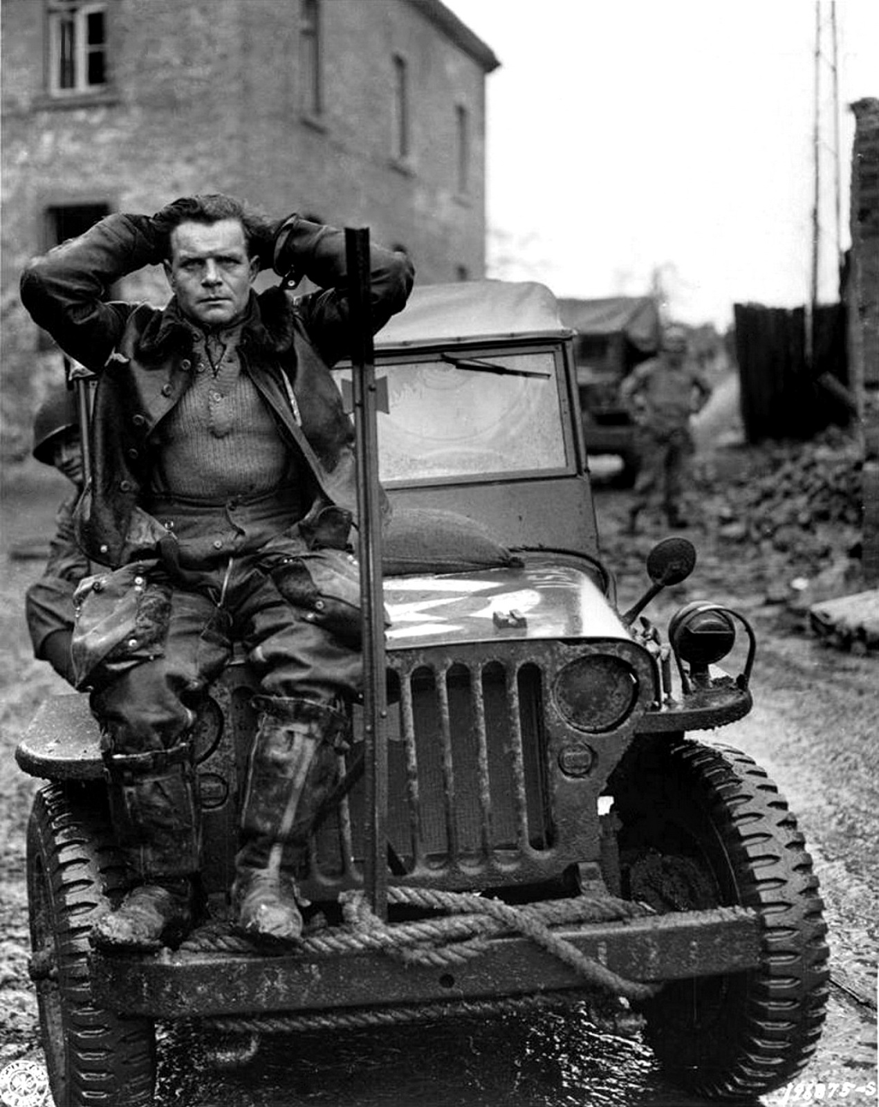 Men of Wehrmacht: German Pilot Rides into Captivity in US Jeep